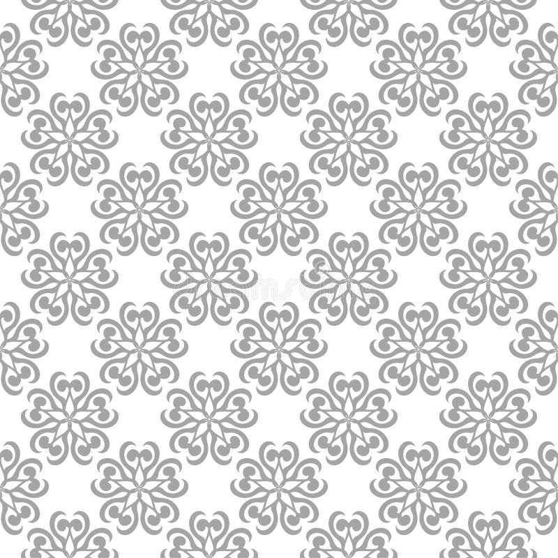 Gray Seamless Pattern on White Background Stock Vector - Illustration ...