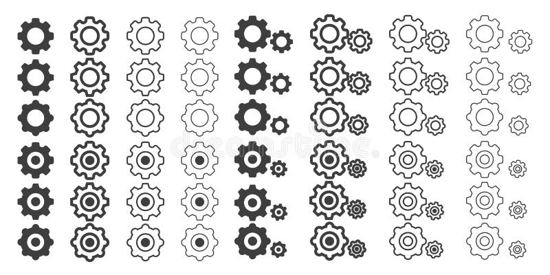 Gray setting icon. stock vector. Illustration of computer - 123980312