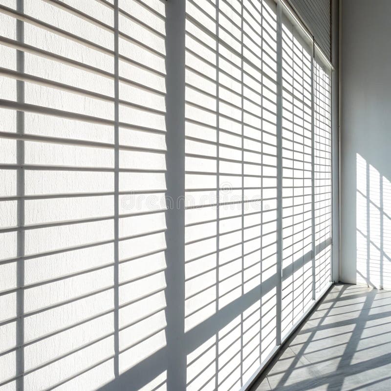 Gray Shadow of Window Blinds Isolated on White Background Stock ...