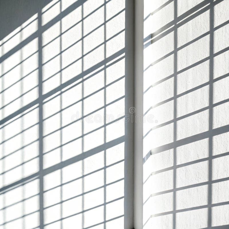 Gray Shadow of Window Blinds Overlay Isolated on White Background Stock ...