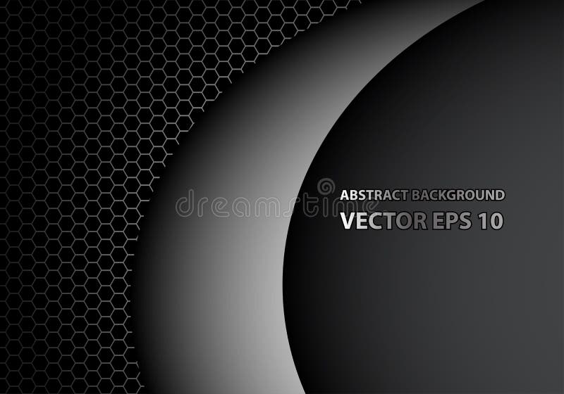 Gray Shape Curve on Gray Hexagon Mesh Design Luxury Modern Background ...