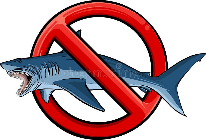 Stop Shark Sign, Warning, Vector Illustration Design Stock Vector ...