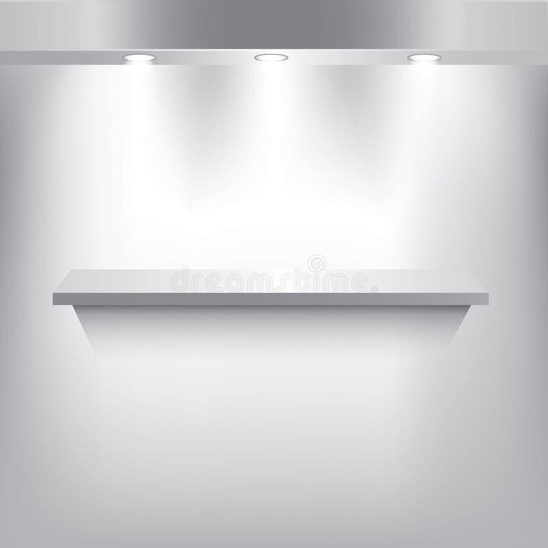 Gray Shelf with 3 Spotlight Stock Vector - Illustration of disco ...