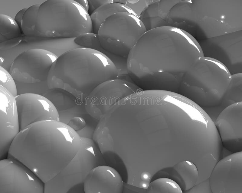 Gray Shiny Bubbles. Texture. 3d Illustration. Stock Illustration ...