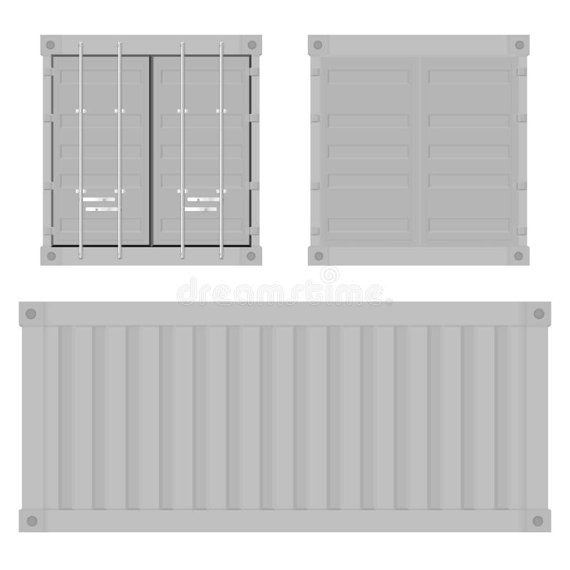 Shipping Freight Containers. White Intermodal Container Set Stock ...