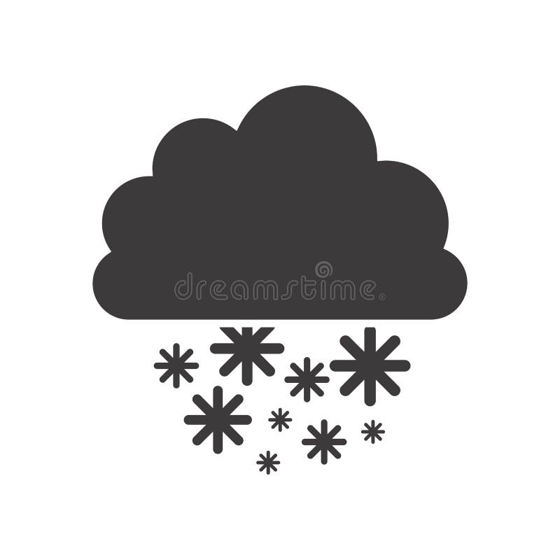 Gray Silhouette with Cumulus of Clouds and Snow Fall Stock Illustration ...
