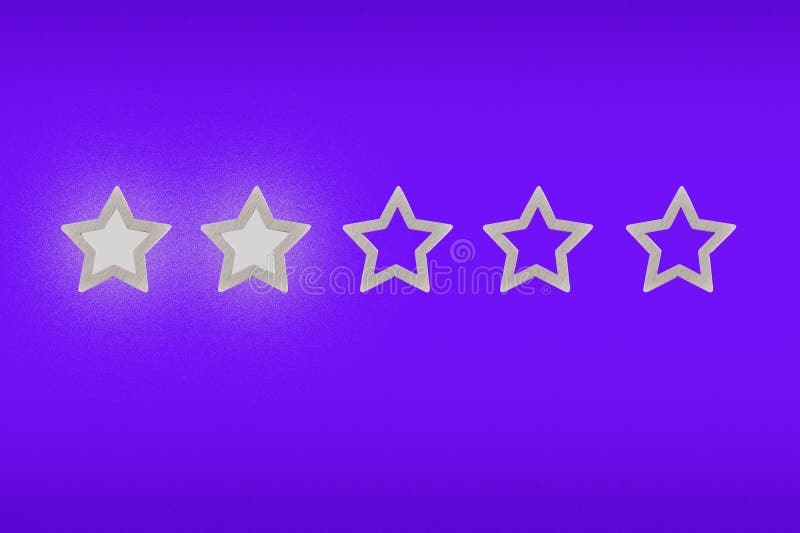 Gray, Silver Five Star Shape on a Purple Background. Increase Rating or ...