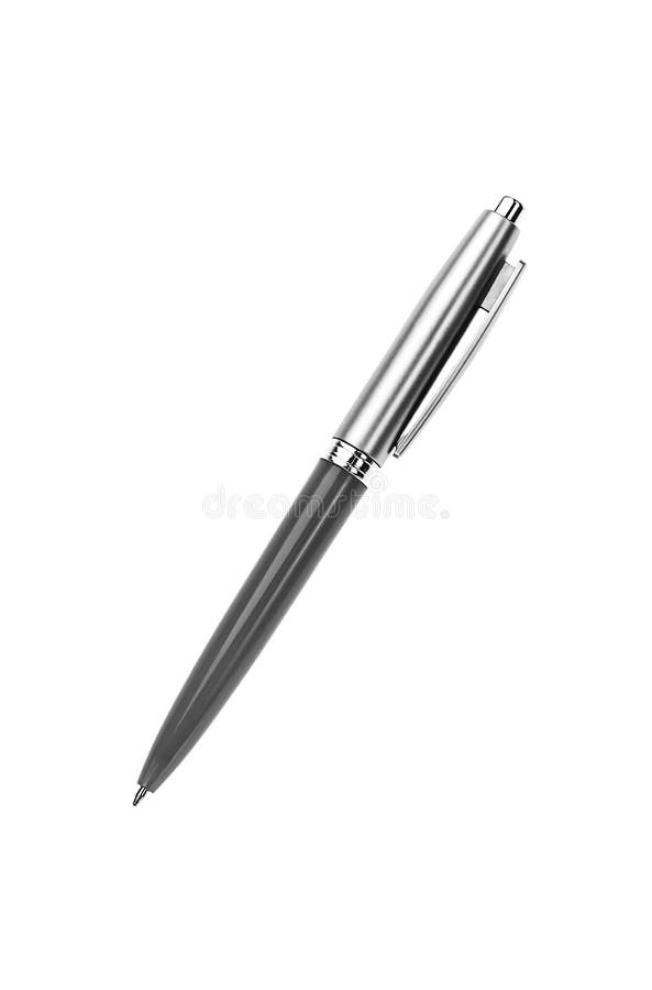Gray Silver Pen Isolated on White Stock Photo - Image of business ...