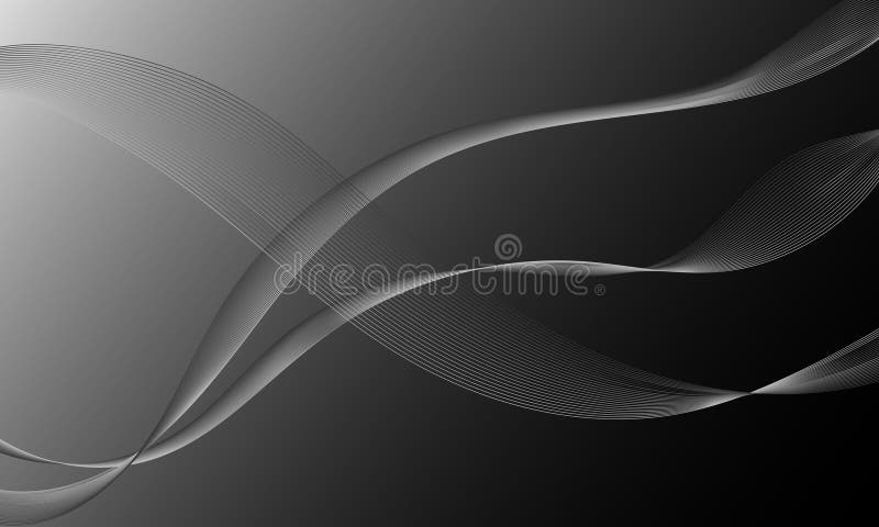 Gray Silver Smooth Lines Wave Curves with Smooth Gradient Abstract ...