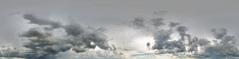 Gray Sky Hdri 360 Panorama with Dark Cloud before Storm in Seamless ...