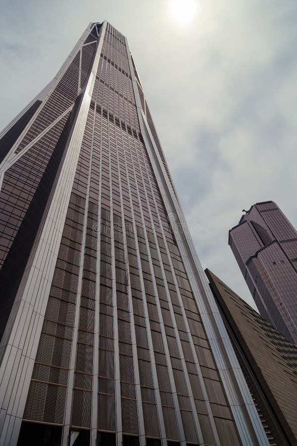 Gray Skyscraper Bottom View Stock Photo - Image of high, futuristic ...