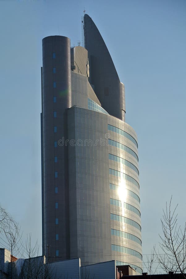 Gray skyscraper stock image. Image of modern, steeple - 51781555