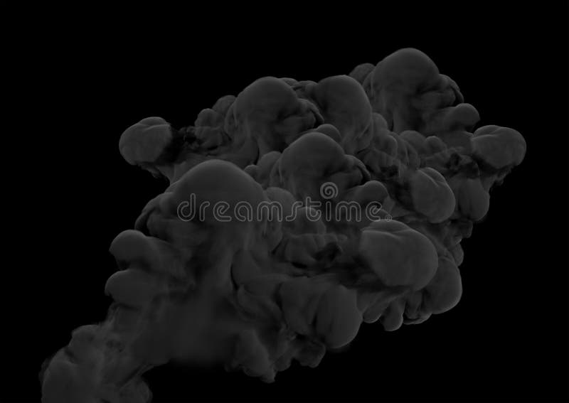 Gray Smoke on a Black Background. 3d Illustration, 3d Rendering Stock ...