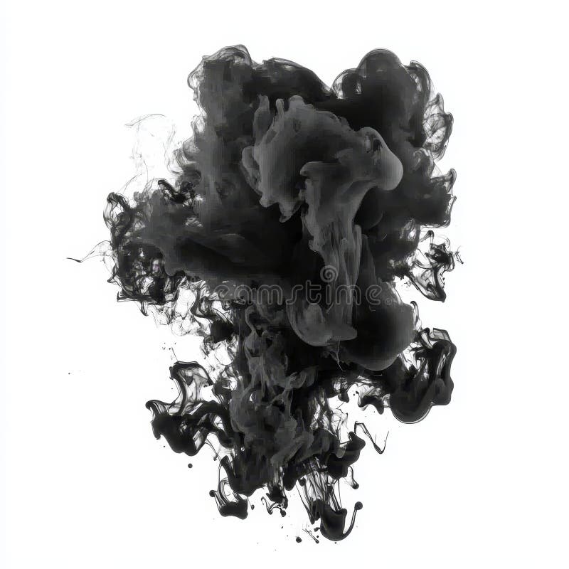 A Gray Smoke Cloud Flies Across a Transparent Background. Stock Photo ...