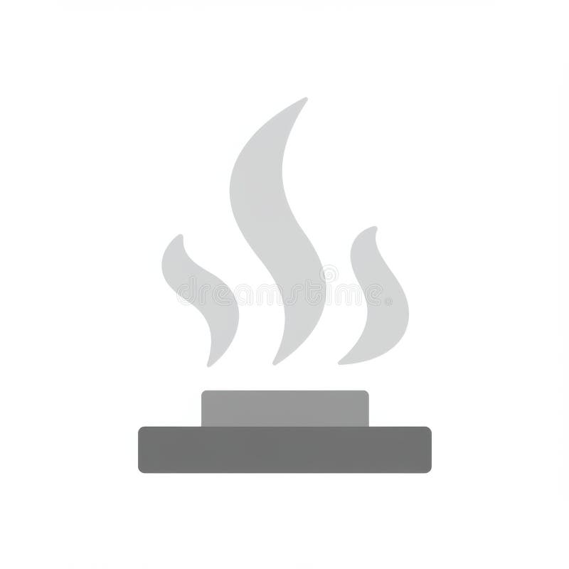 Gray Smoke Rising from a Square Base Graphic Element on White ...