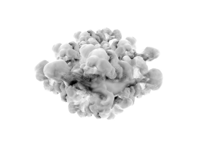 Gray Smoke on White Background. 3d Illustration, 3d Rendering Stock ...
