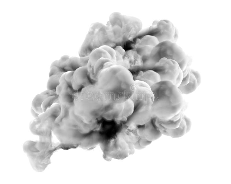 Gray Smoke on White Background. 3d Illustration, 3d Rendering Stock ...