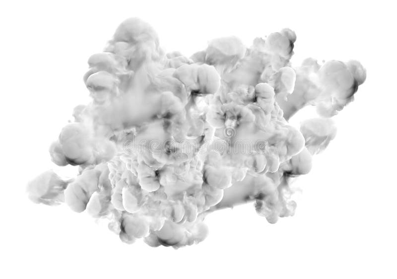 Gray Smoke on White Background. 3d Illustration, 3d Rendering Stock ...