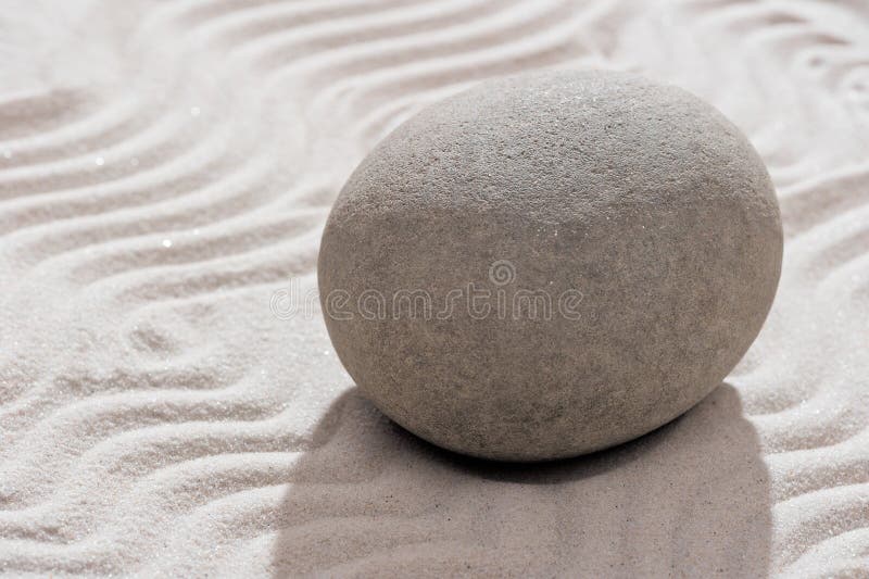 Gray Smooth Stone in Garden on the Sand Stock Image - Image of circle ...