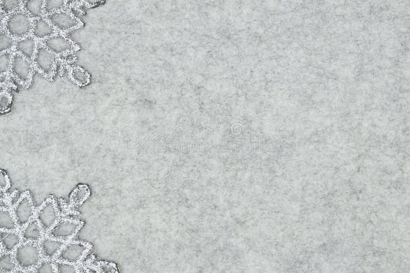 Gray Snowflake Border Winter Background on Gray Felt Material Stock ...