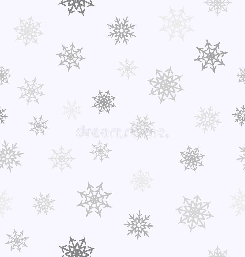 Gray Snowflake Pattern. Seamless Vector Stock Vector - Illustration of ...