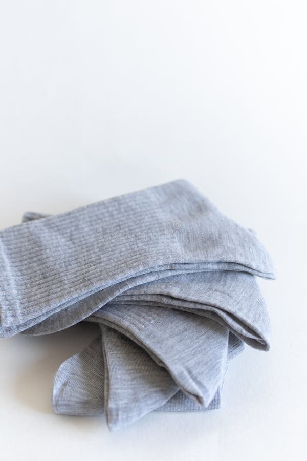 Gray Socks with a Stack of Fan Coloring. Close-up on a White Background ...