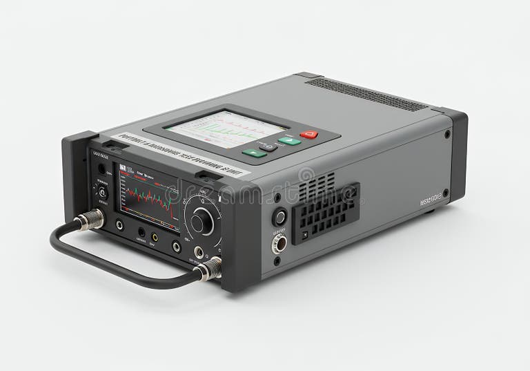 Gray Spectrum Analyzer Displaying Colorful Waveforms on a Clean White ...