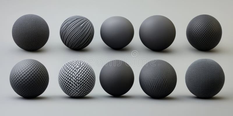 Gray Spherical Carbon Textures with a Matte Finish. Neutral Patterns ...