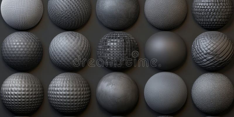 Gray Spherical Carbon Textures with a Matte Finish. Neutral Patterns ...