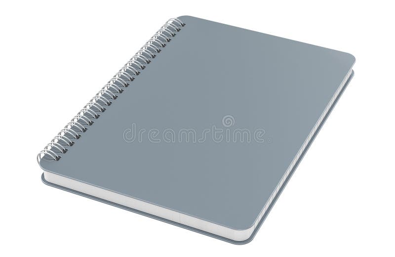 Gray Spiral Notebook, 3D Rendering Stock Illustration - Illustration of ...