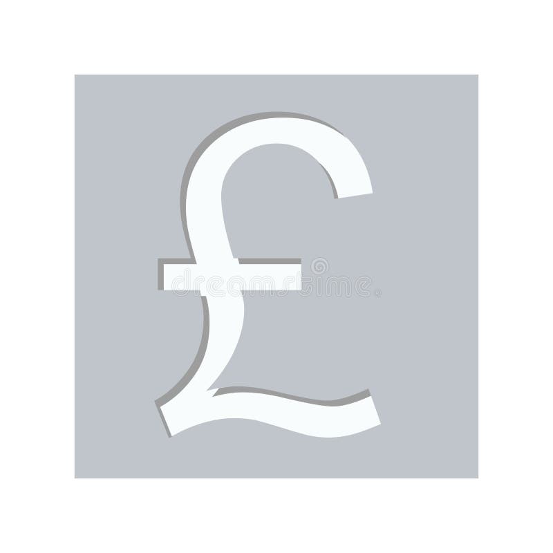 Gray Square with Currency Symbol of Sterling Pound Stock Illustration ...
