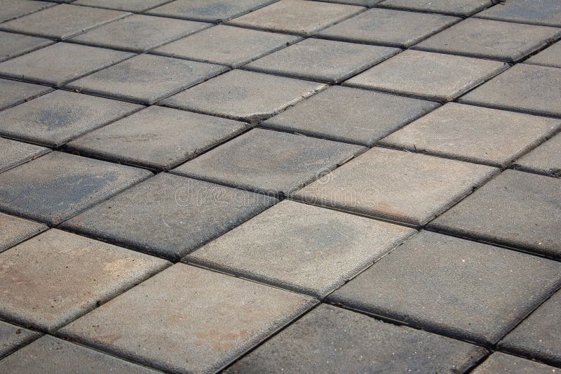 Gray Square Tiles on Pavement Floor Stock Image - Image of textured ...