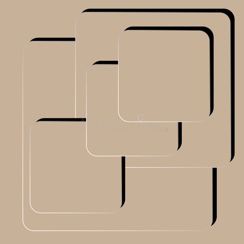 Gray Rounded Rectangle Stack With Black Shadow Background Stock ...