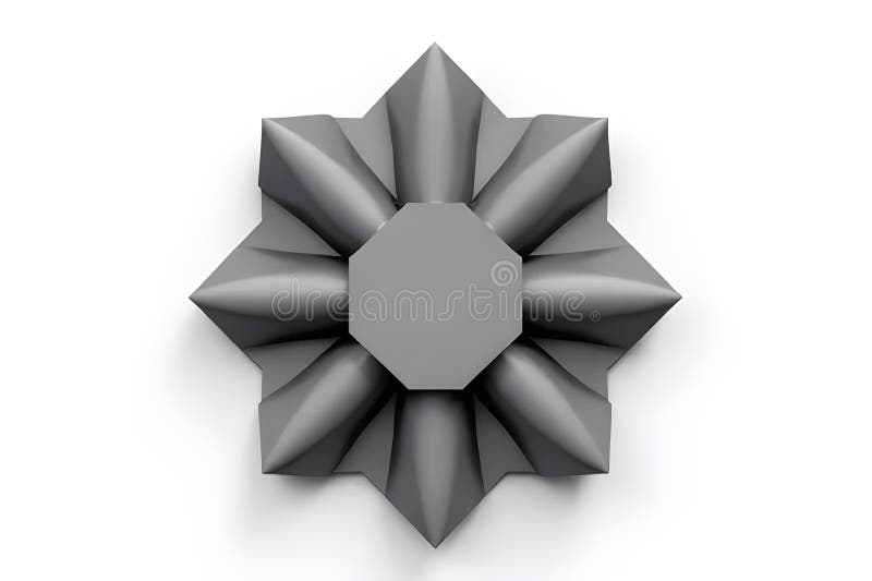 Gray Star Shaped Abstract Object Casting Shadow on White Background ...