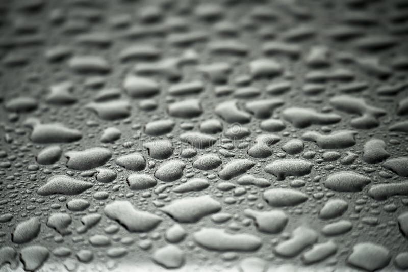 Gray Steel Drops of Water. Gray Textured Background Splash with Blurry ...