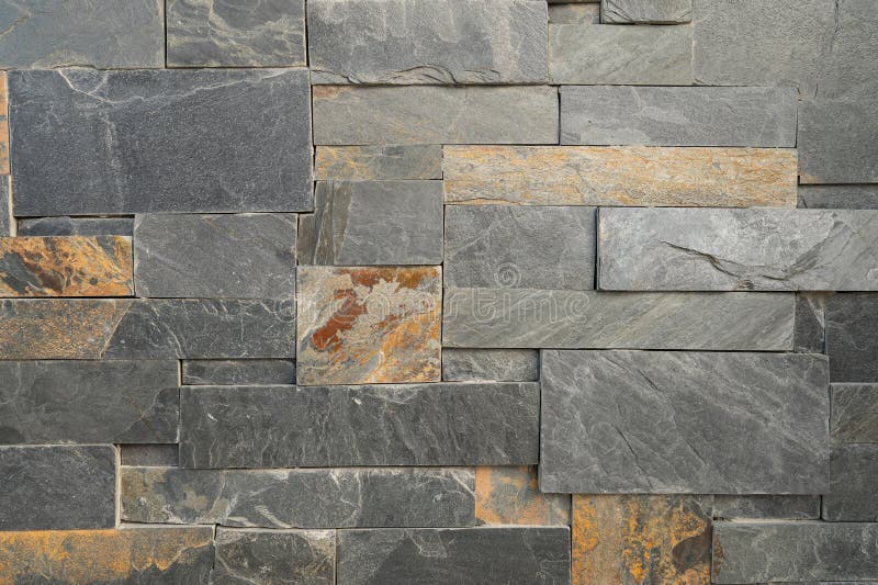 Gray Stone Brick Patterned Texture Background Stock Image - Image of ...