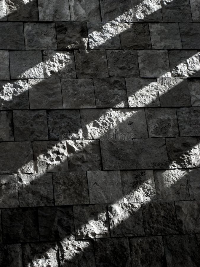Gray Stone Brick with Sun Ray Across it. Stock Image - Image of light ...