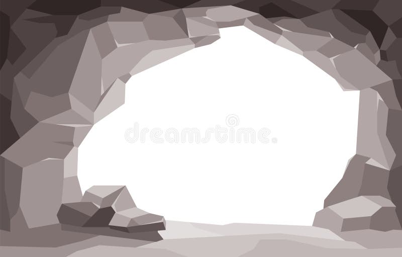 Gray Stone Cave Entrance Frame with Empty White Space Inside Stock ...