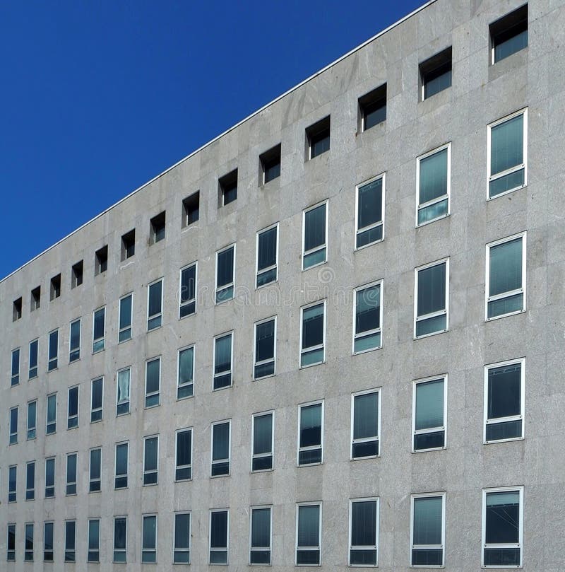 Gray Stone Facade of an Office Building Stock Photo - Image of ...