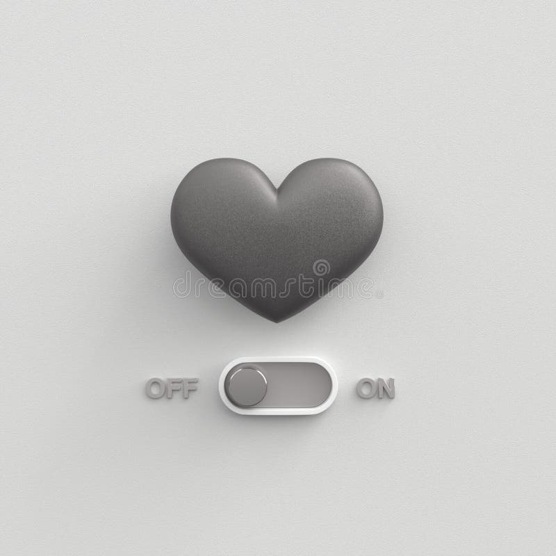 A Gray Stone Heart and a Deactivated on-OFF Love Switch As a Symbol of ...