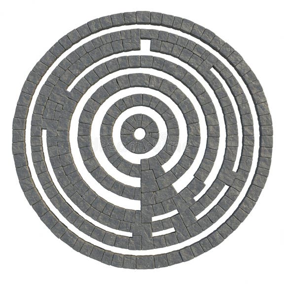 Gray Stone Labyrinth Composed of Concentric Circular Paths. Each Path ...