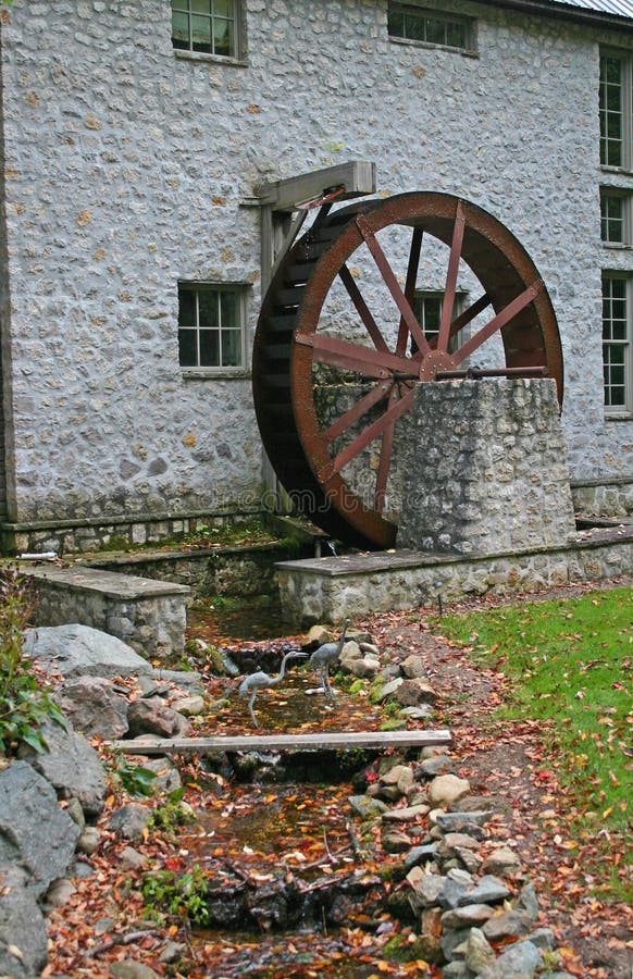 Gray Stone Mill stock photo. Image of retro, rusty, channel - 101813794