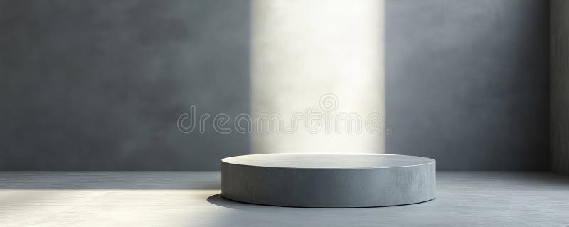 A Gray Stone Podium with a Smooth Finish, Standing in a Minimalistic ...