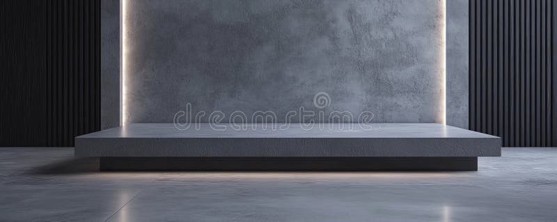 A Gray Stone Podium with a Smooth Finish, Standing in a Minimalistic ...