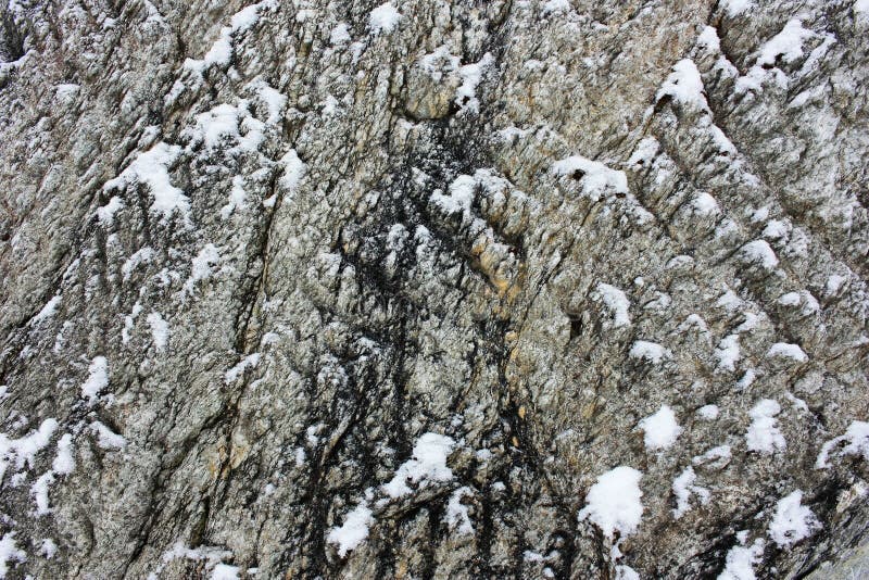 Gray Stone Rock in the Snow Stock Photo - Image of bank, bark: 242033360