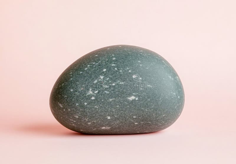 A Gray Stone with a Smooth Texture is Positioned on a Bright Surface ...