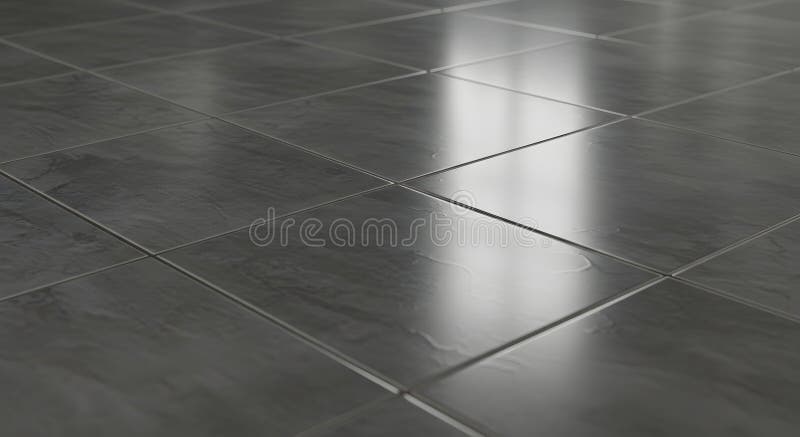 Gray Stone Tile Flooring with Reflection for Interior Design Concept ...