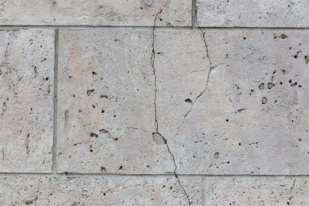 Gray Stone Tile Wall, Natural Limestone Bricks with Cracks, Background ...