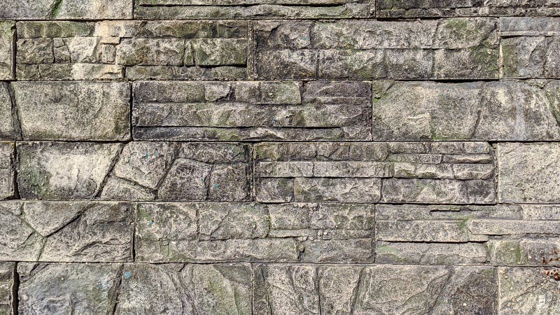 Gray Stone Wall Made of Men Stones Separated on Rectangular Stock Image ...