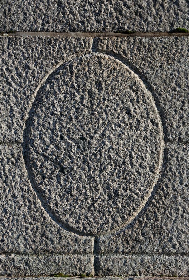Gray Stone Wall Texture, Decorative Ellipse Engraving Stock Image ...